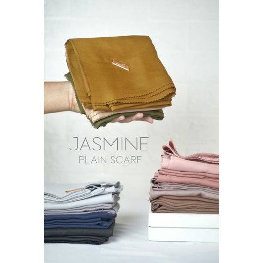 Jual Hijab original jasmine polos plaint scarves/bahan voal original ...