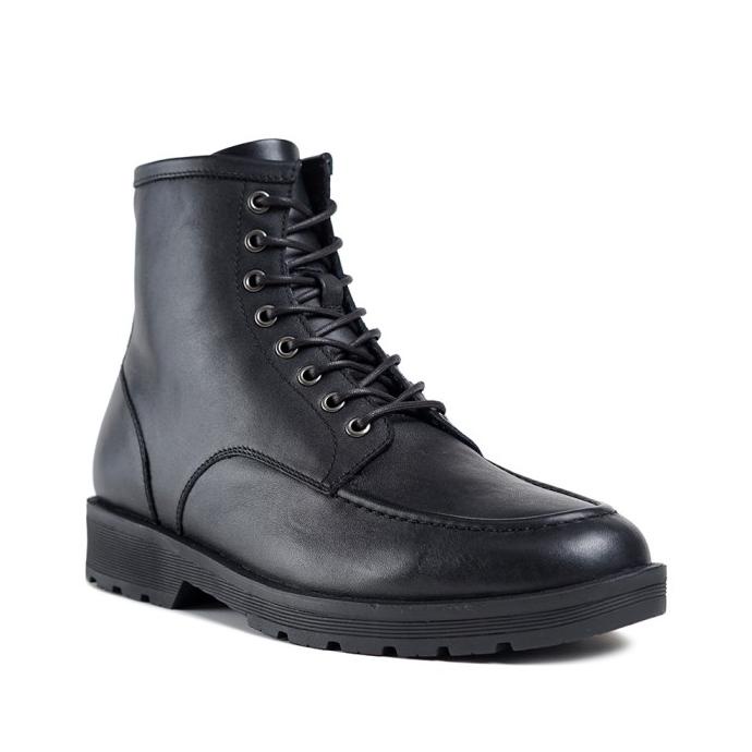Jual Prabu - Perwira Black Sepatu Kulit Boots pria | Shopee Indonesia