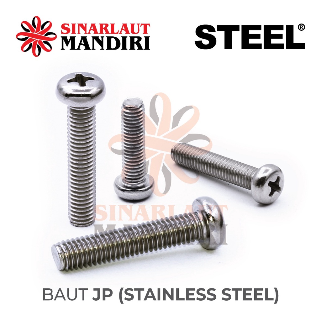 Jual Baut JP Stainless Steel / Machine Screw SS M 5 x 25 | Shopee Indonesia