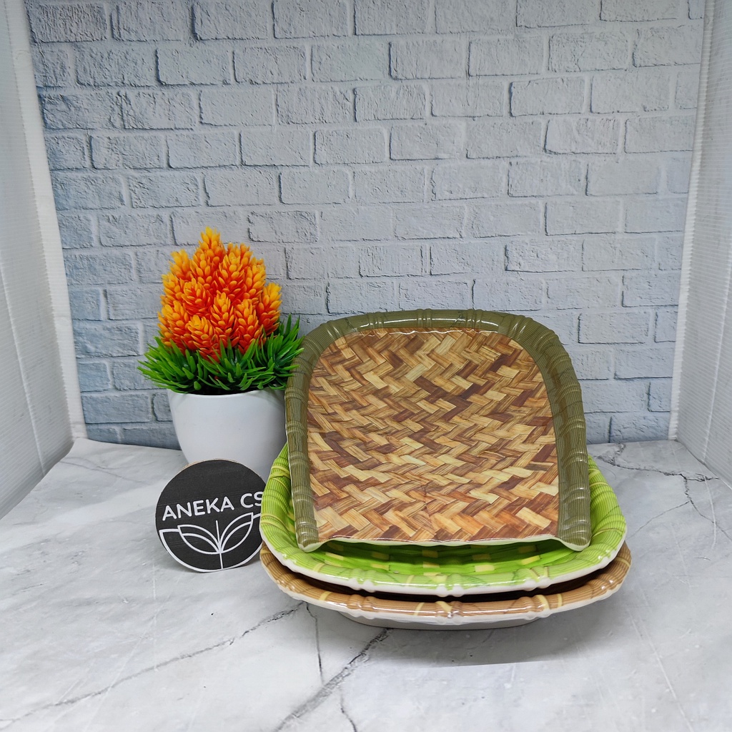 Jual Piring Melamin 10 inch - Piring Anyaman - Piring Saji Unik ...