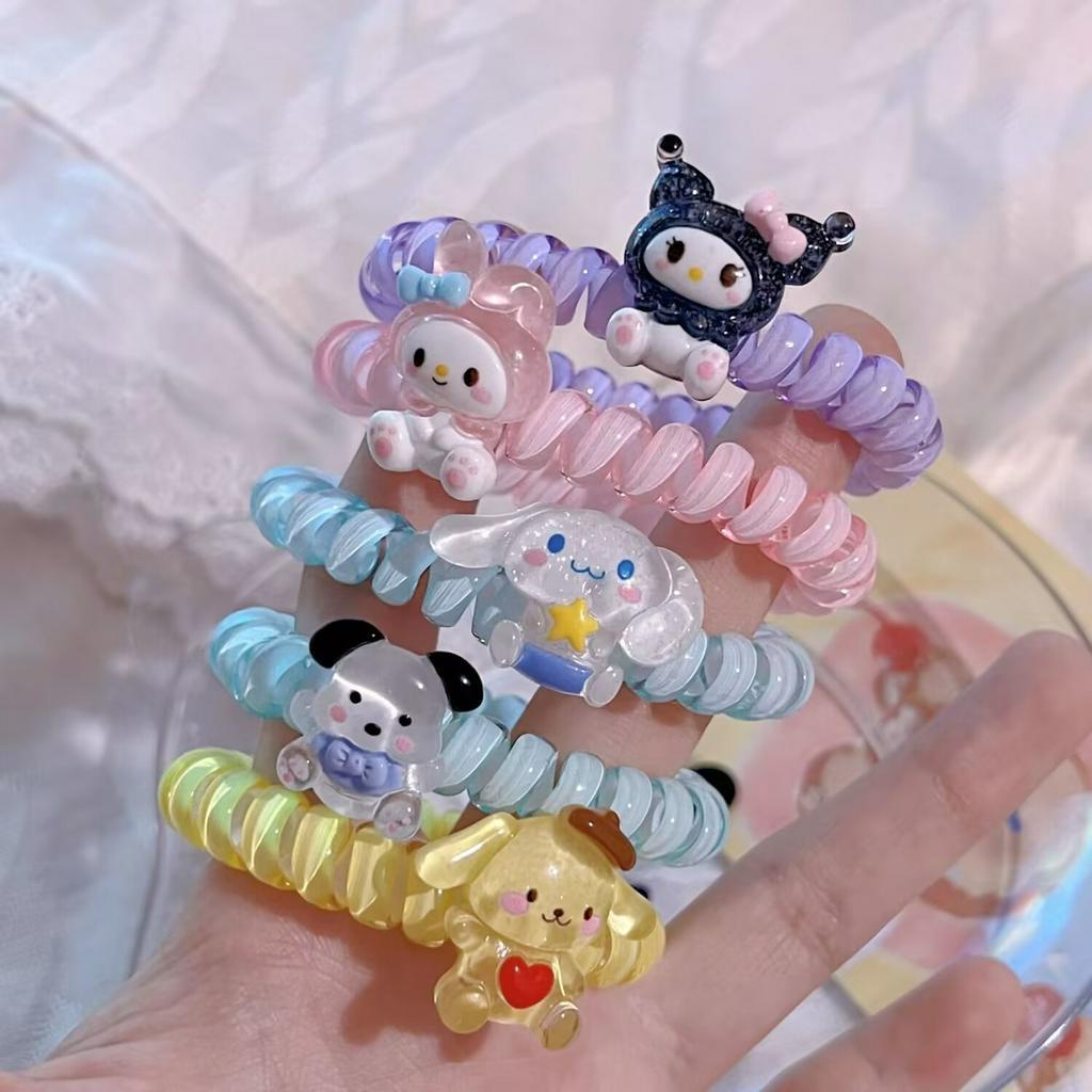 Jual sanrio ikat rambut model kabel cinamonrol/melodi/kuromi Gelang ...