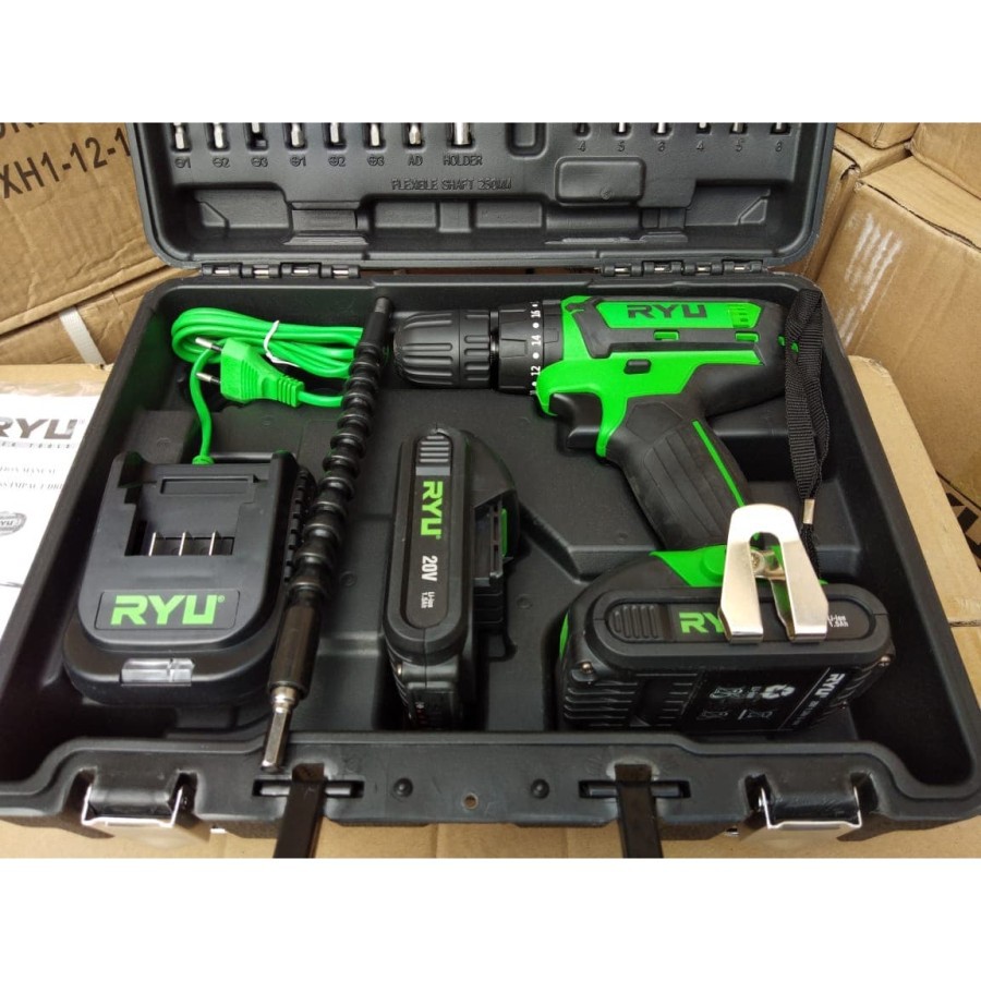 Jual Bor baterai 20volt RYU cordless 20 V Mesin bor impact | Shopee ...