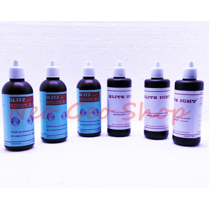 Jual blitz icht methylene methyline blue 100ml obat ikan white spot ...