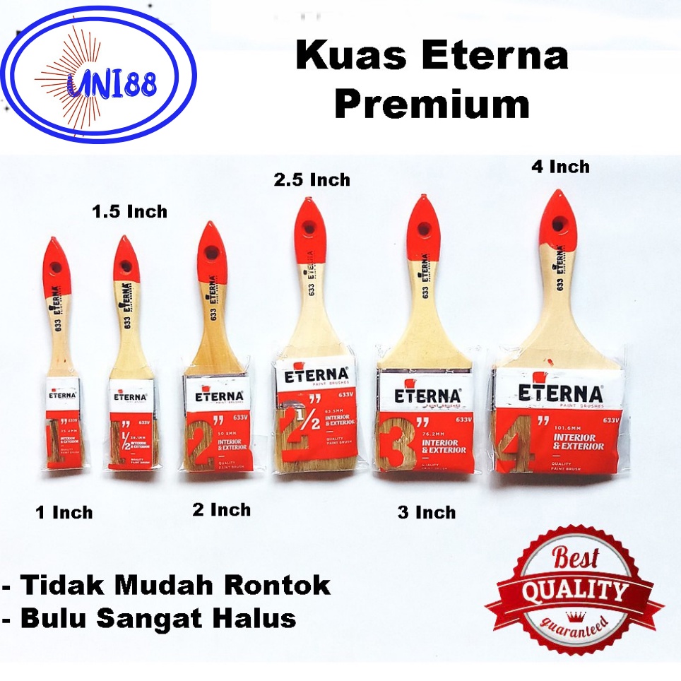 Jual Kuas Cat 1 inch 1.5 inch 2 inch 2,5 inch 3 inch 4 inch Kuas Eterna Asli Tembok Dinding ...