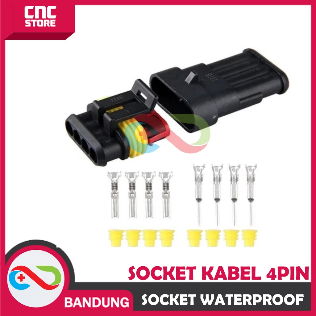 Jual SOKET KONEKTOR KABEL ANTI AIR SOCKET WATERPROOF 4PIN | Shopee ...