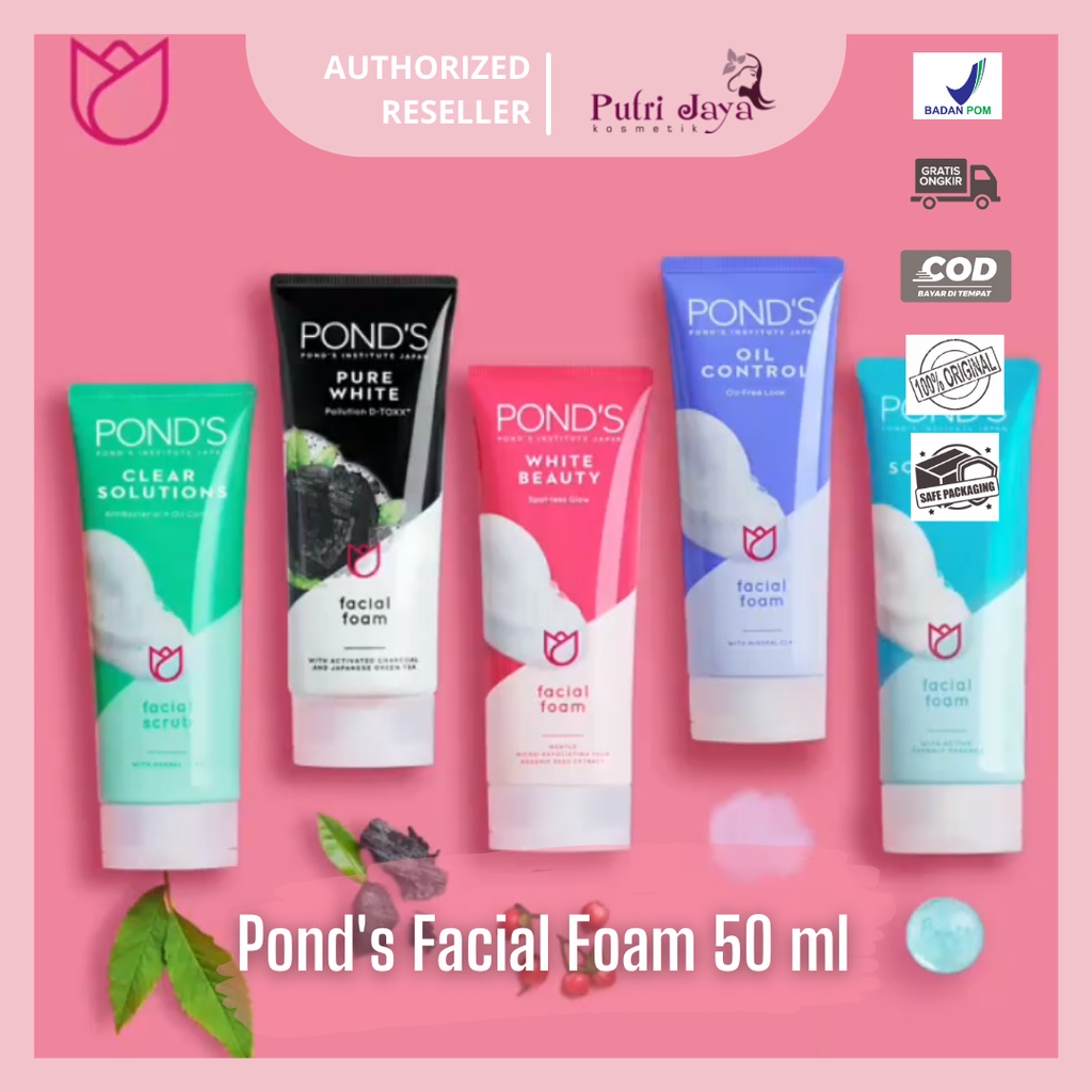Jual (50gr) POND'S FACIAL FOAM// SCRUB KEMASAN BARU (UNLVR) | Shopee ...