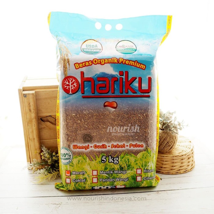 Jual Hariku, Organic Red Rice 5 kg (Beras Merah Organik) | Shopee Indonesia