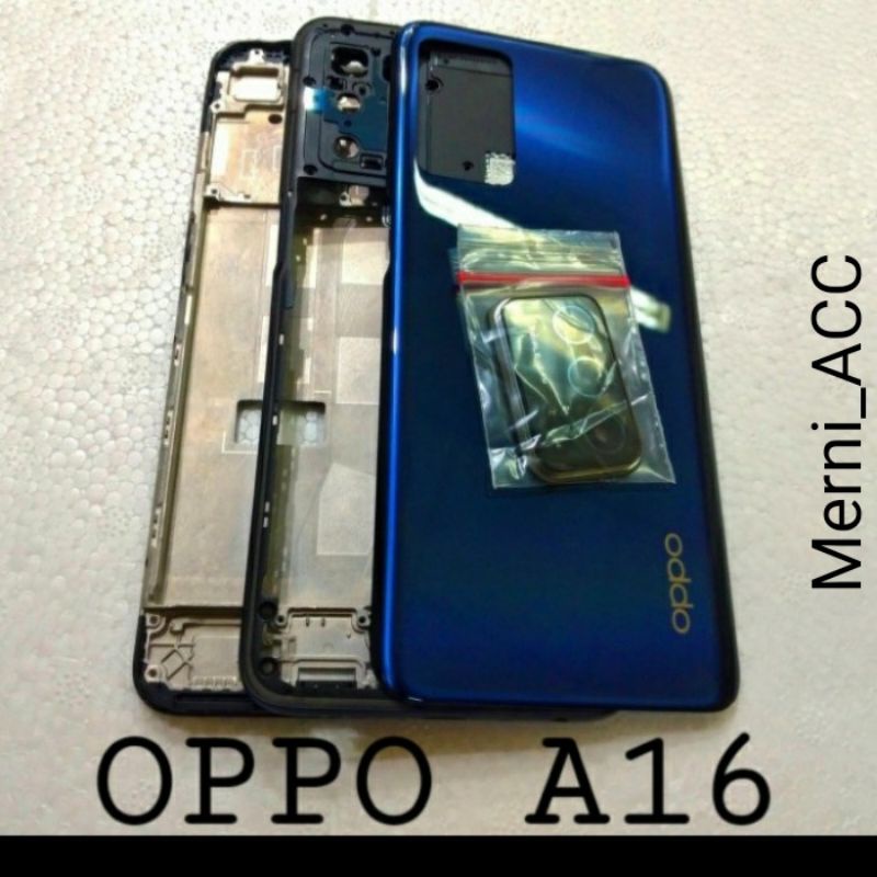 Jual CESSING HAUSING FULLSET FRAME LCD OPPO A16 BACKDOOR + TULANG ...