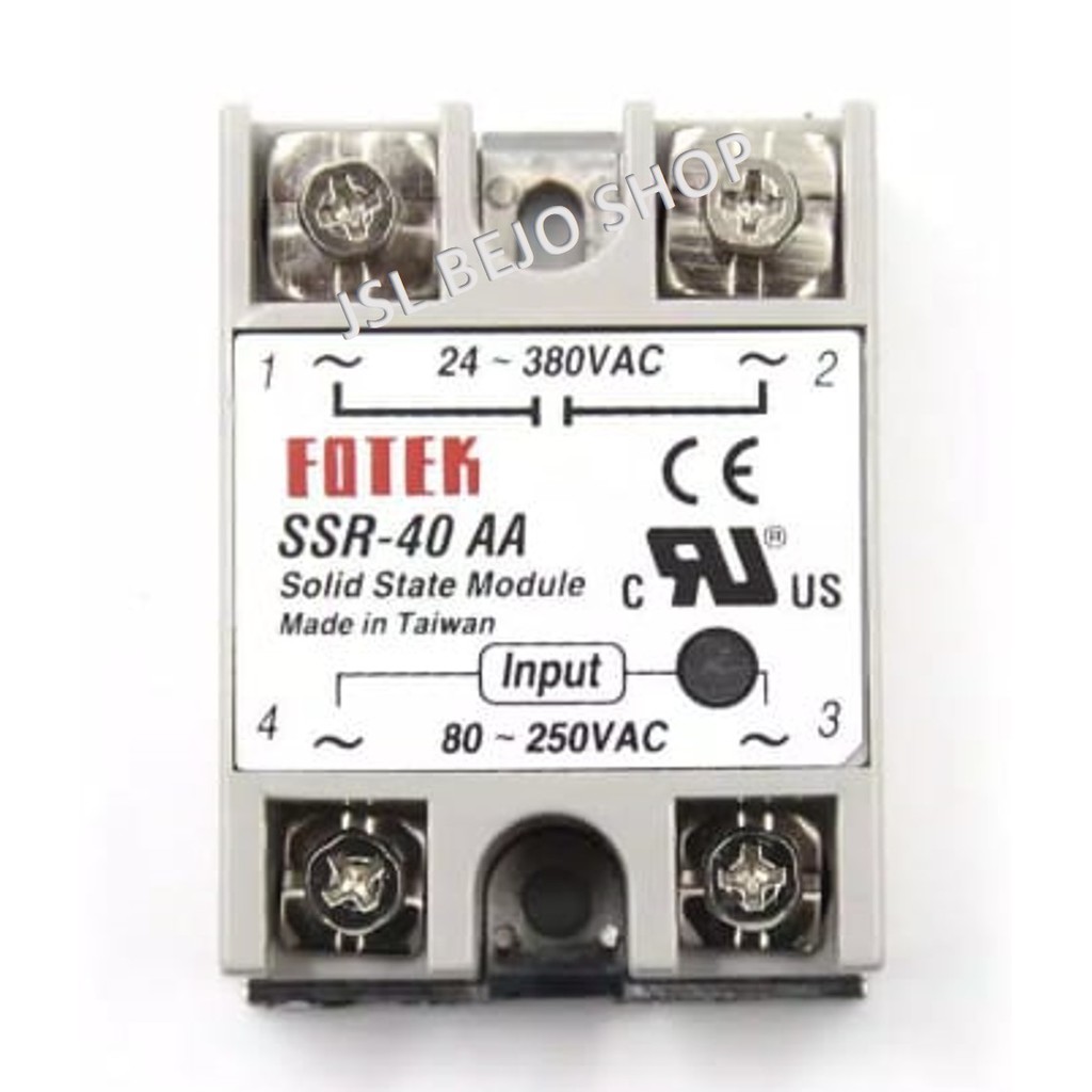 Jual SOLID STATE RELAY SSR-40AA-H 40A 80-250V AC TO 90-380V AC SSR 40AA | Shopee Indonesia