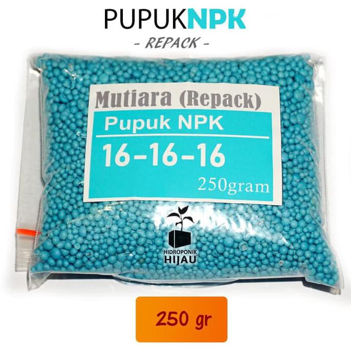 Jual pupuq- pupuk npk 16 mutiara repack 250 gram -ayo-bertanam-ria ...