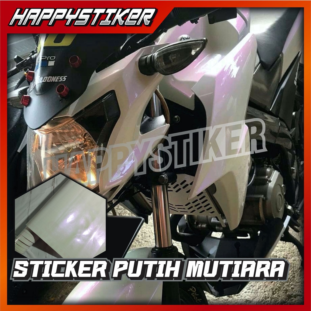 Jual Sticker Skotlet Putih Mutiara / Skotlet bunglon putih / Sticker ...