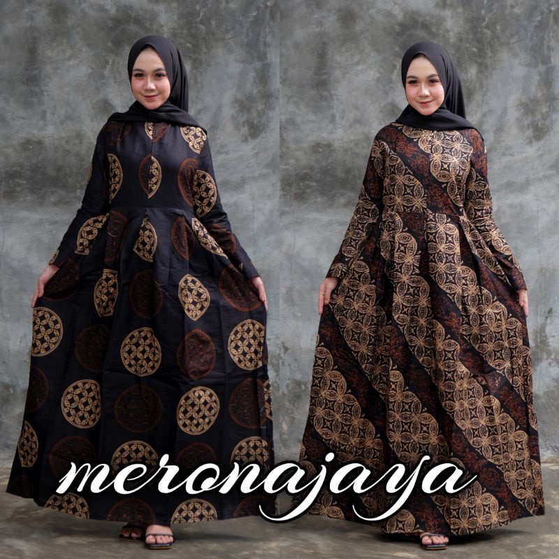 Jual MERONAJAYA - Gamis Batik Modern Standar_jumbo ld 120 | Shopee ...
