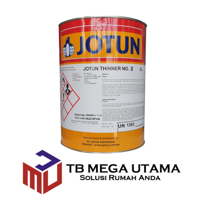 Jual Jotun Thinner No. 2 Kemasan 5 Liter | Pengencer Cat Minyak dan Alkyd | Shopee Indonesia