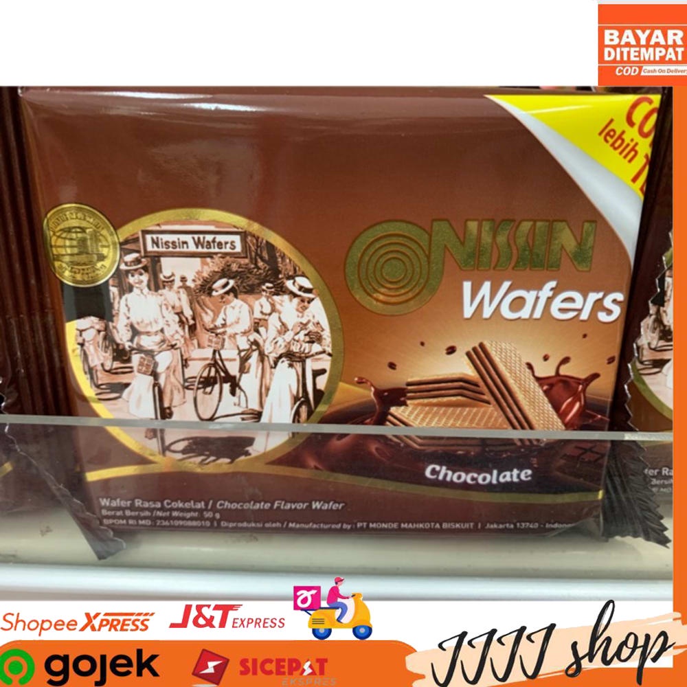 Jual Nissin Wafers Chocolate Snack Cemilan Wafer Kemasan Plastik 50gr ...