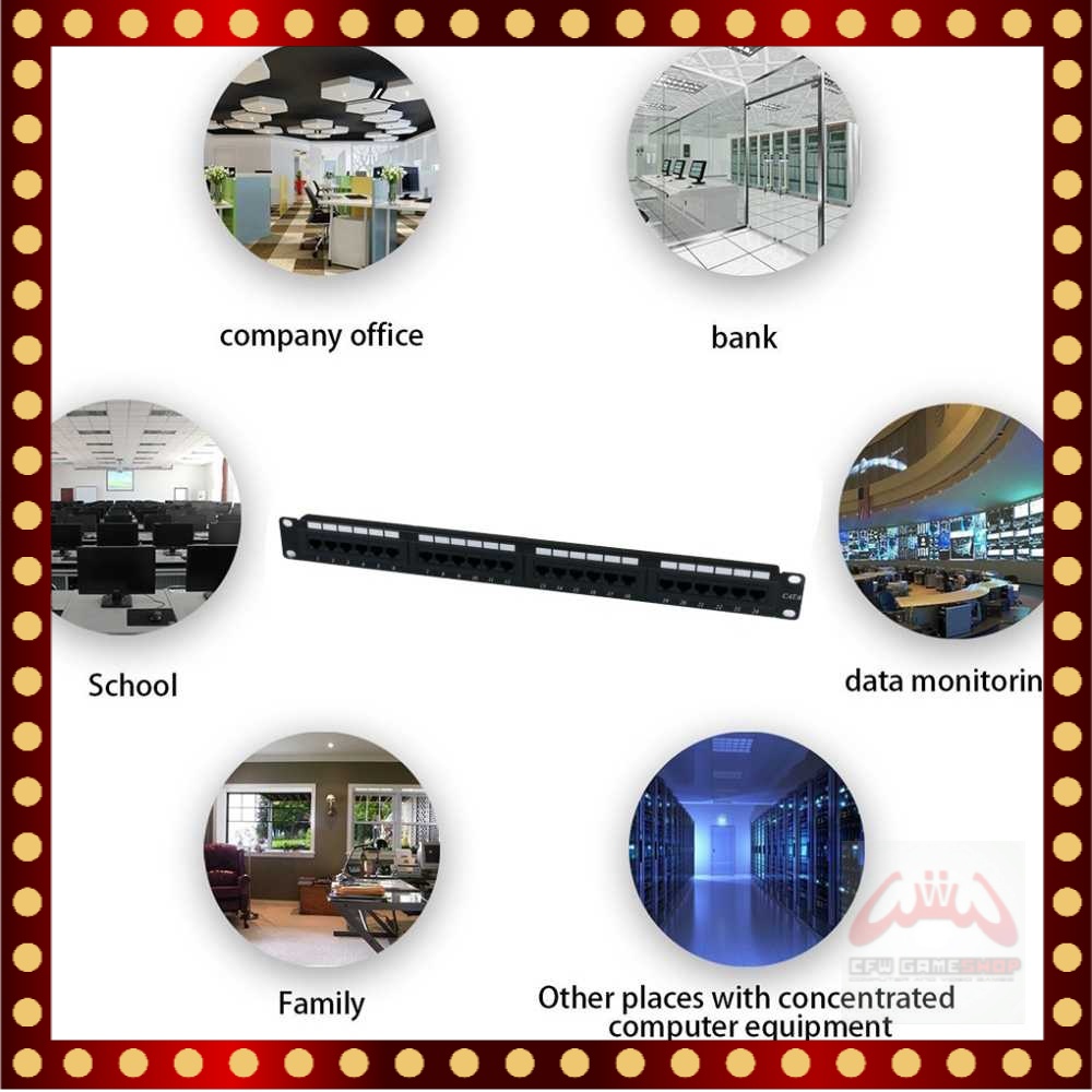 Jual Cat5e Pro RJ45 Patch Panel 24 Port for 1U 19 Inch Server Rack ...