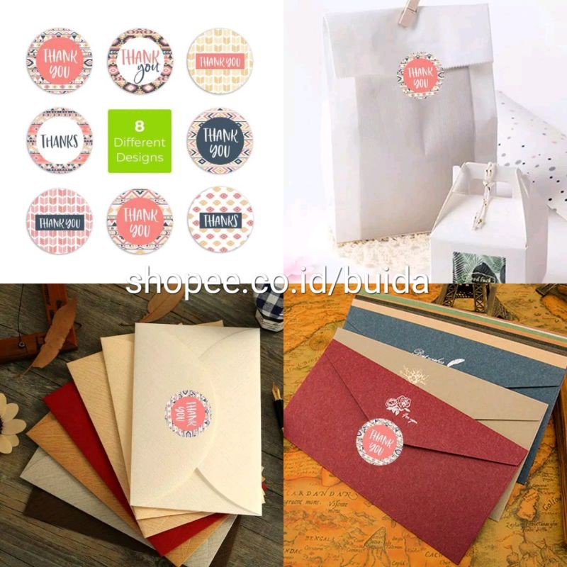 Jual stiker thank you batik tenun songket sticker label segel kemasan ...