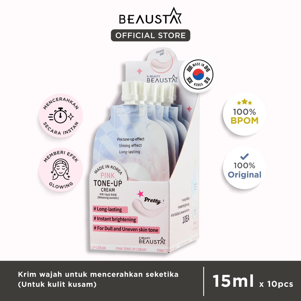 Jual BEAUSTA Pink Tone-up Cream (15ml x 10pcs) | Shopee Indonesia