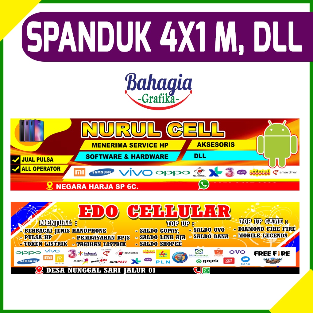 Jual SPANDUK 4x1 Meter KONTER OLSHOP PULSA COSTUM BRILINK | Shopee ...