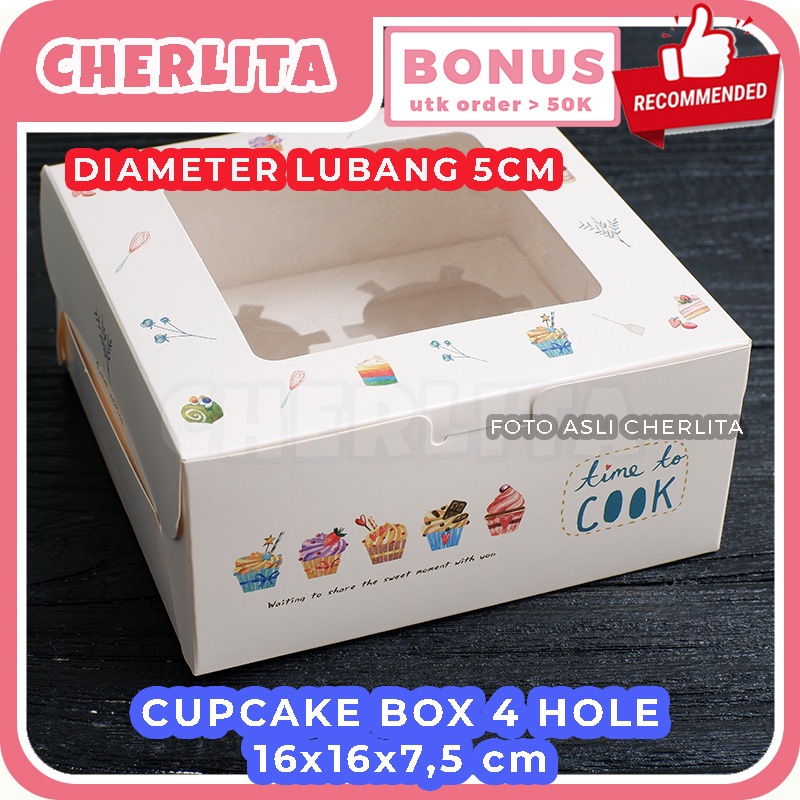 Jual Cupcake Box 4 Lubang Muffin Cake Box Premium 4 Hole | Shopee Indonesia