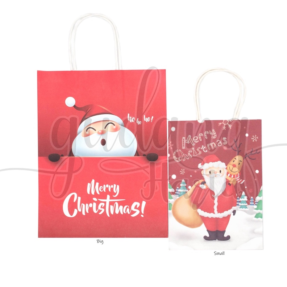 Jual Paper Bag Natal Tas Kado Christmas Motif Deer Santa Snow GH 507293 ...