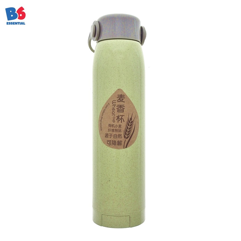 Jual Vacuum Flask Wheat Fiber with HP Stand 350 ML Green - Botol Minum ...