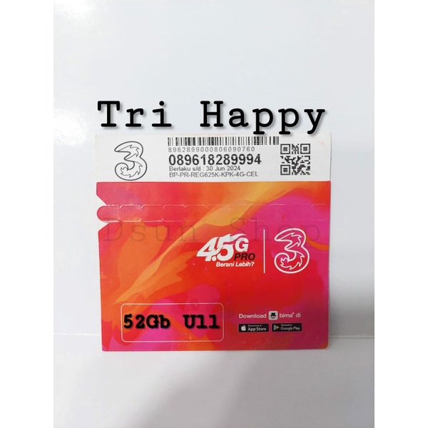 Jual Kartu Kuota Tri 52gb nasional | Shopee Indonesia