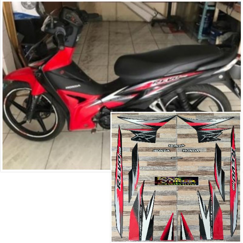Jual striping original Honda Revo 110 cw hitam merah tahun 2012 2013 ...