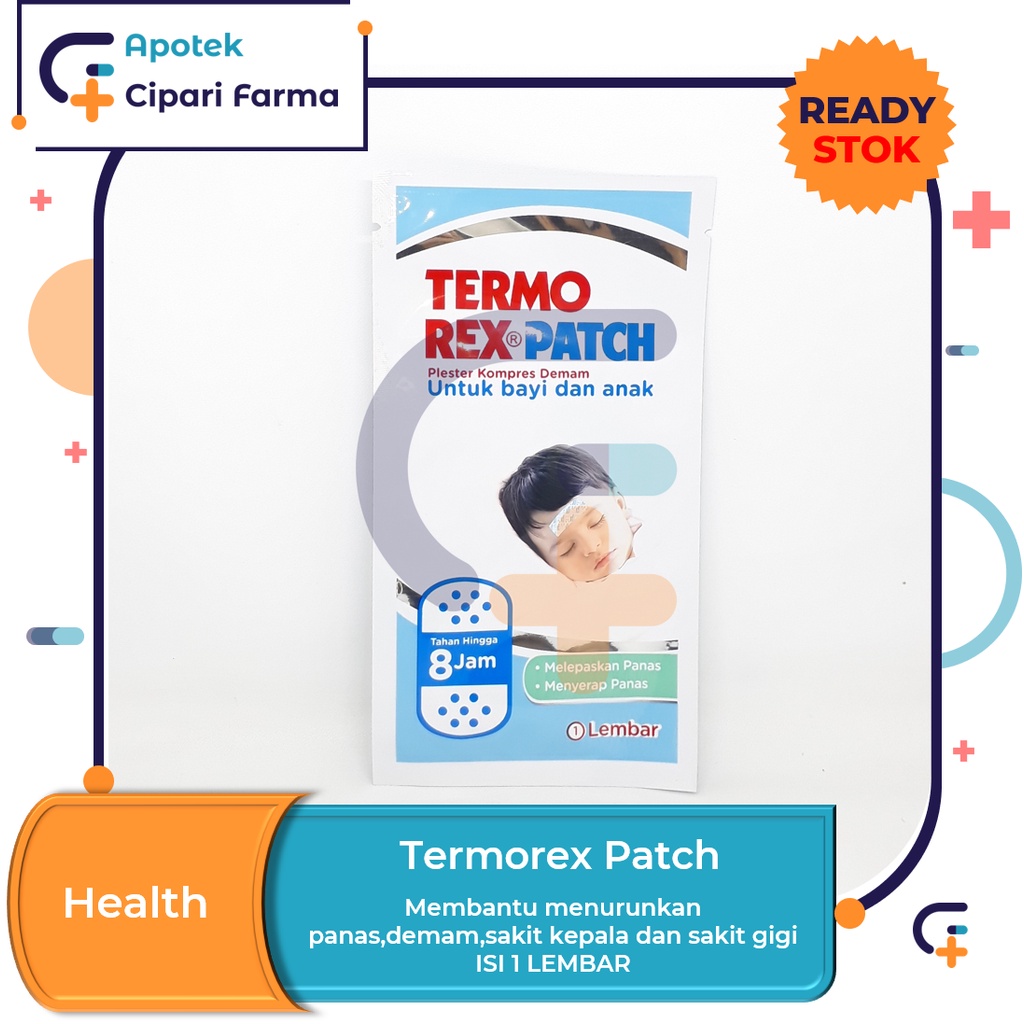 Jual Termorex Patch Plester Kompres Demam Untuk Bayi & Anak 1 Lembar ...