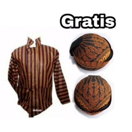 Jual Baju Surjan Adat Jawa Pria Gratis Blangkon Baju Lurik Pria Baju Adat Jawa | Shopee Indonesia