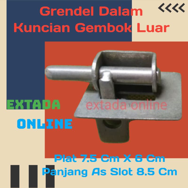 Jual Slot pintu besi samping kunci gembok luar ornamen pagar grendel ...