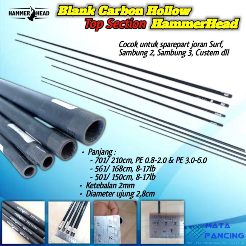 Jual Blank carbon hollow hammerhead 501 561 701 hammer head 150cm 168cm 210cm | Shopee Indonesia