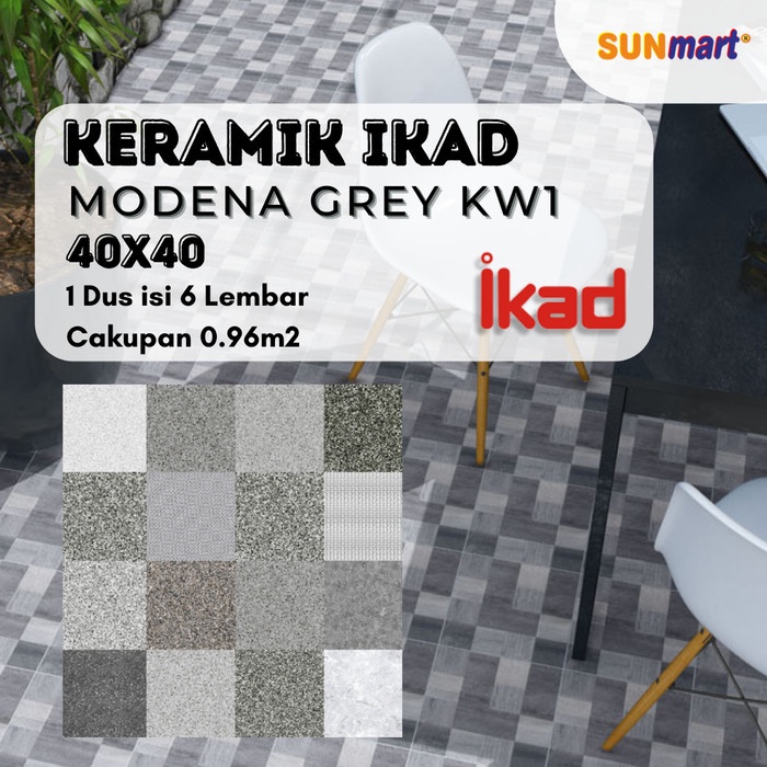 Jual KERAMIK IKAD SXL MODENA GREY 40X40 KW1 | Shopee Indonesia