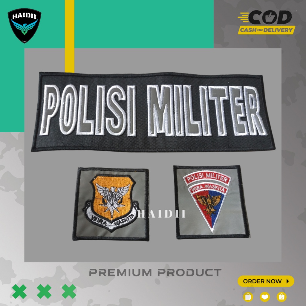 Jual Logo Bordir POM AU / Polisi Militer / Patch Bordir | Shopee Indonesia