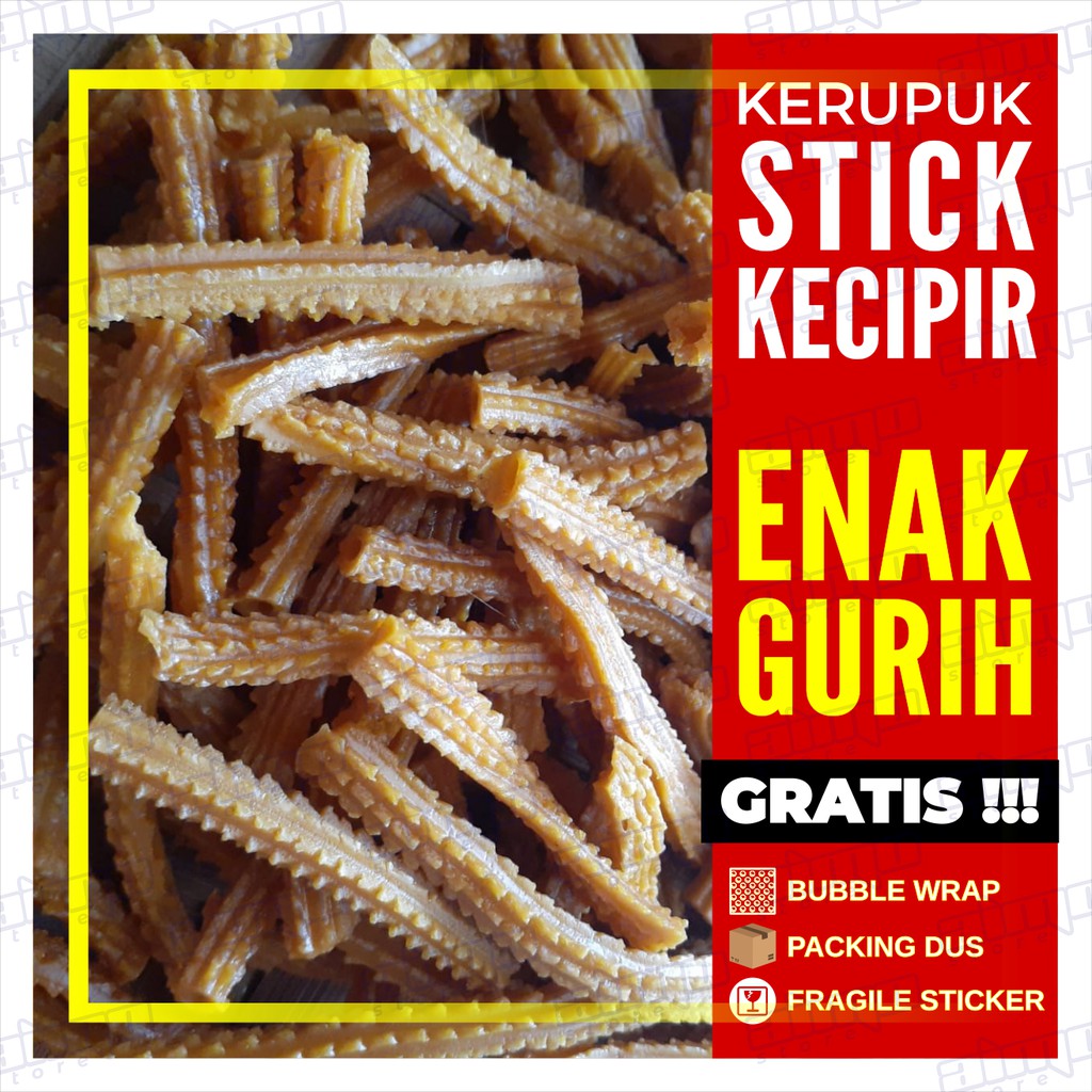 Jual STIK KERUPUK BAWANG Bentuk KECIPIR Stick Krupuk LOTUS Mentah Enak ...