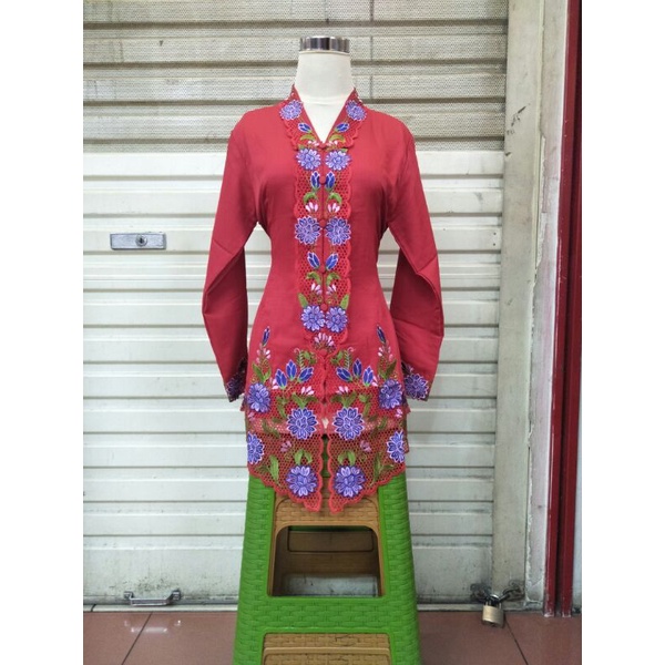 Jual baju kebaya encim lengan panjang//baju kebaya encim bordir warna ...
