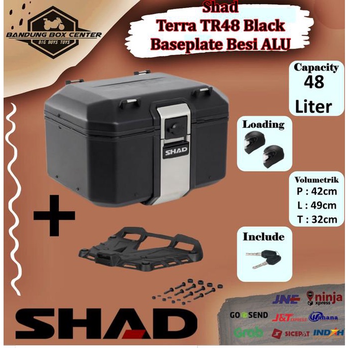 Jual Box Motor Pannier Almunium Shad Terra TR48 Black TR 48 Baseplate ...