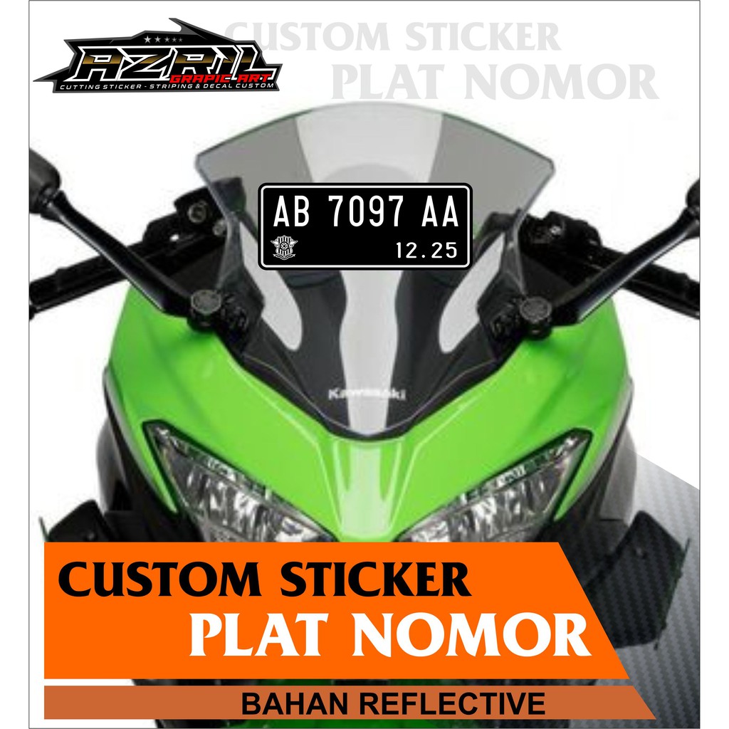 Jual Sticker Stiker Visor WINDSHIELD plat Nomor custom | Shopee Indonesia
