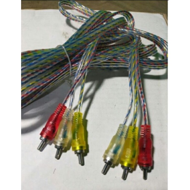 Jual Kabel rca 2 jalur & 3 jalur panjang 4,5 meter Serabut kabel tebal ...