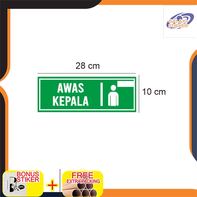 Jual Promo Stiker Vinyl Tanda Sign Awas Kepala Himbauan Keselamatan ...