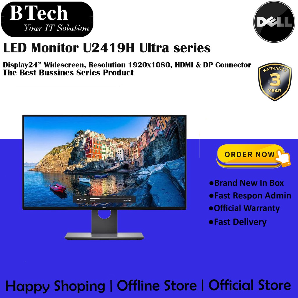 Jual Monitor DELL U2419H UltraSharp 24 inch 3 Year | Shopee Indonesia