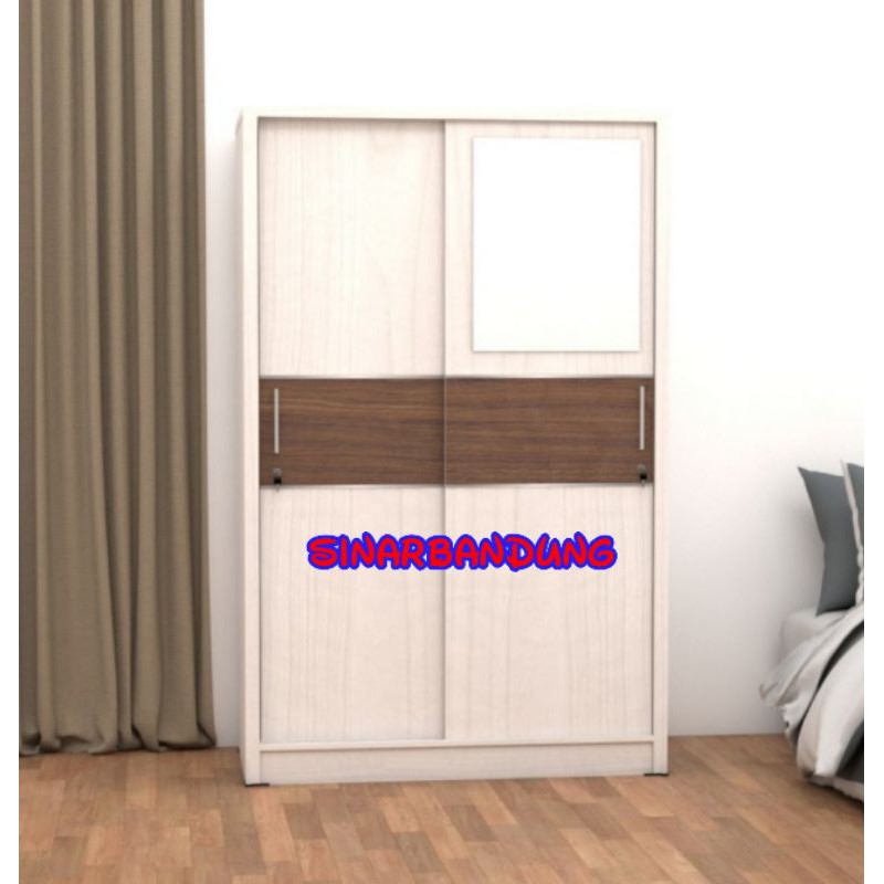Jual LEMARI PAKAIAN SLIDING MINIMALIS PUTIH | Shopee Indonesia