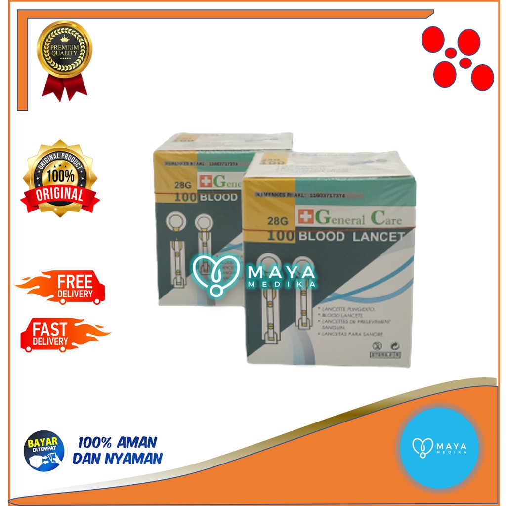 Jual Blood Lancet / General Care / 28G / 1 box isi 200 pcs | Shopee Indonesia