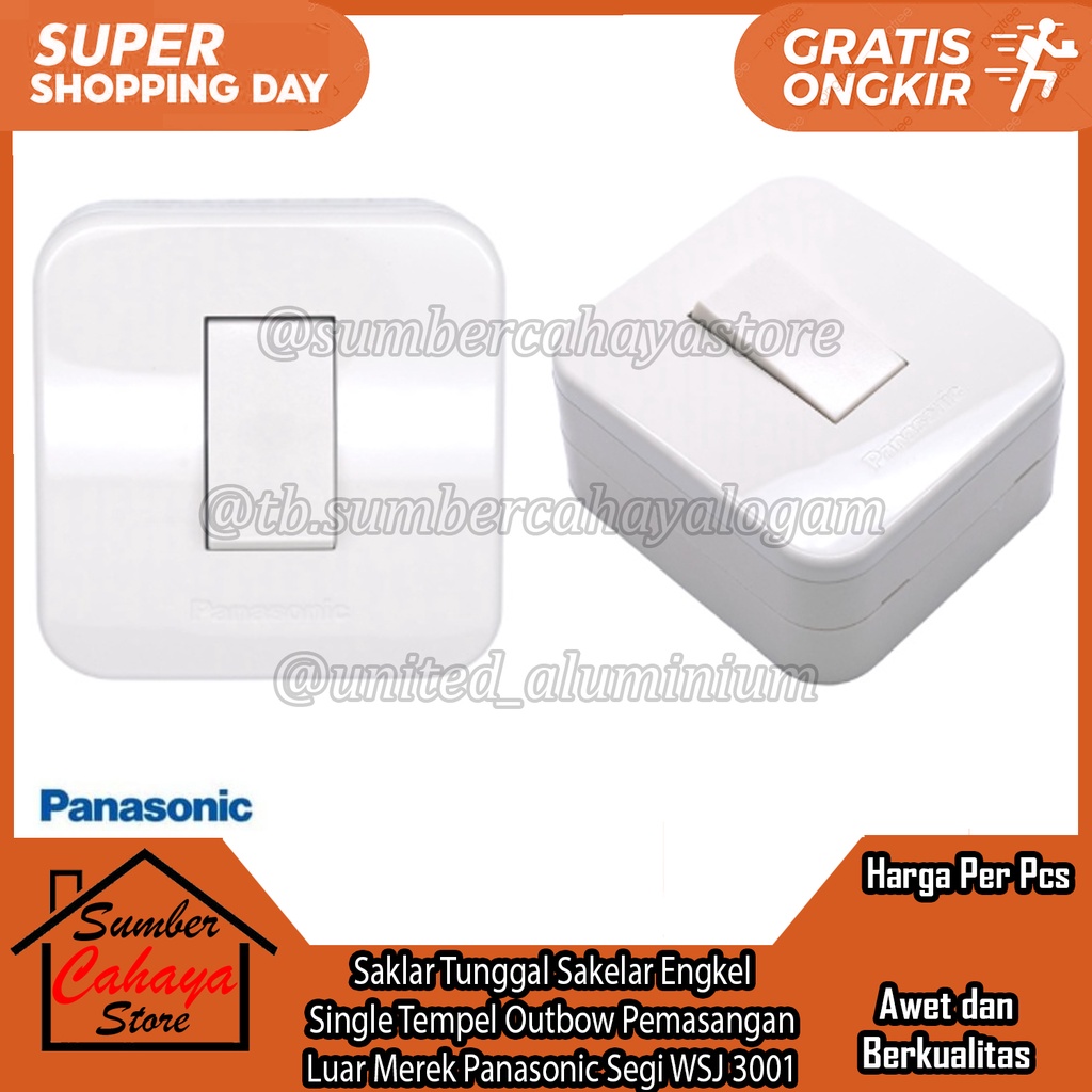 Jual Saklar Tunggal Sakelar Engkel Single Cetekan Tempel 1 Gang Arah ...
