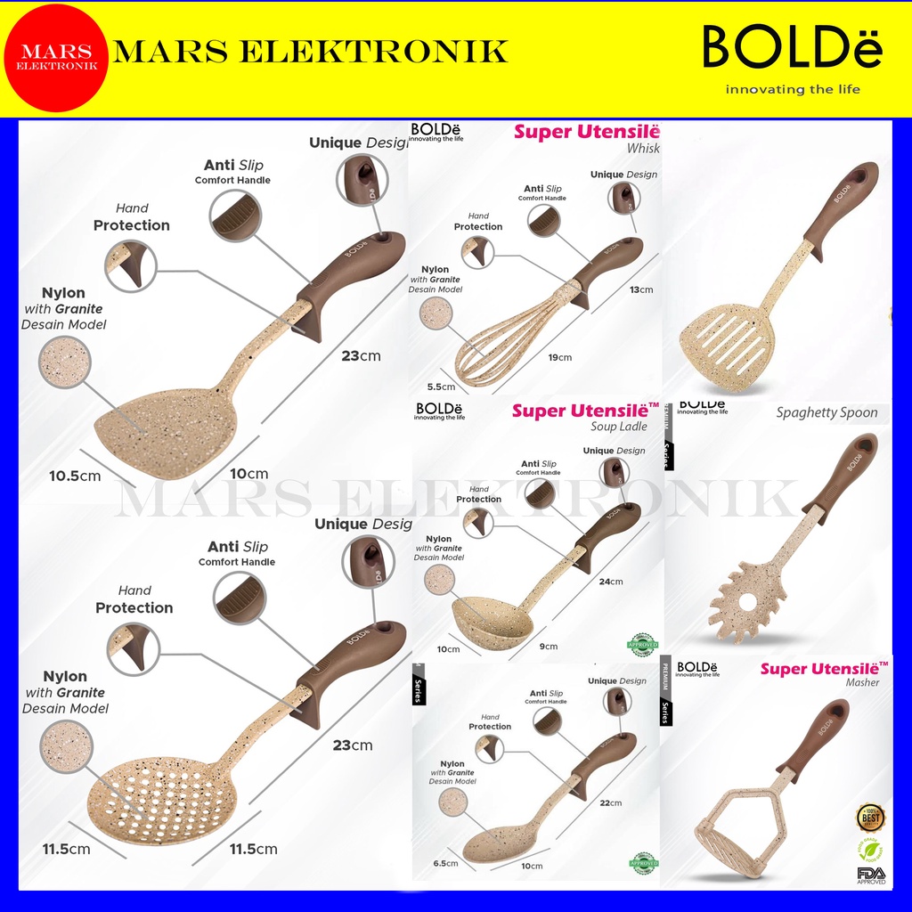 Jual BOLDE SUPER UTENSILE TURNER - SPATULA BOLDE SLOTTED TURNER - BEIGE ...