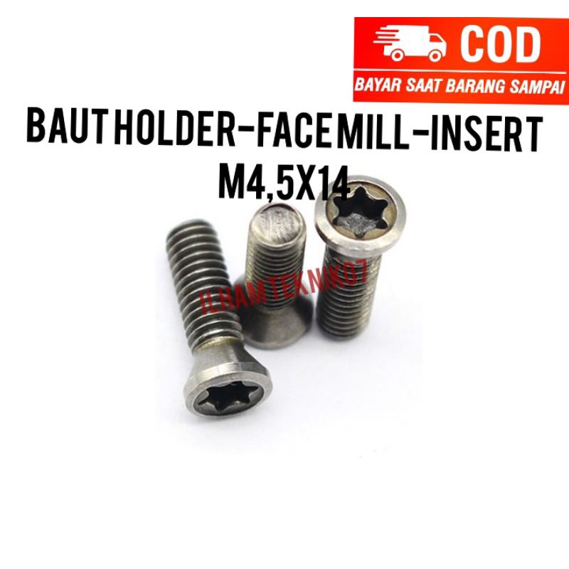 Jual baut insert bubut baut holder bubut baut face mill M4,5x14 ...