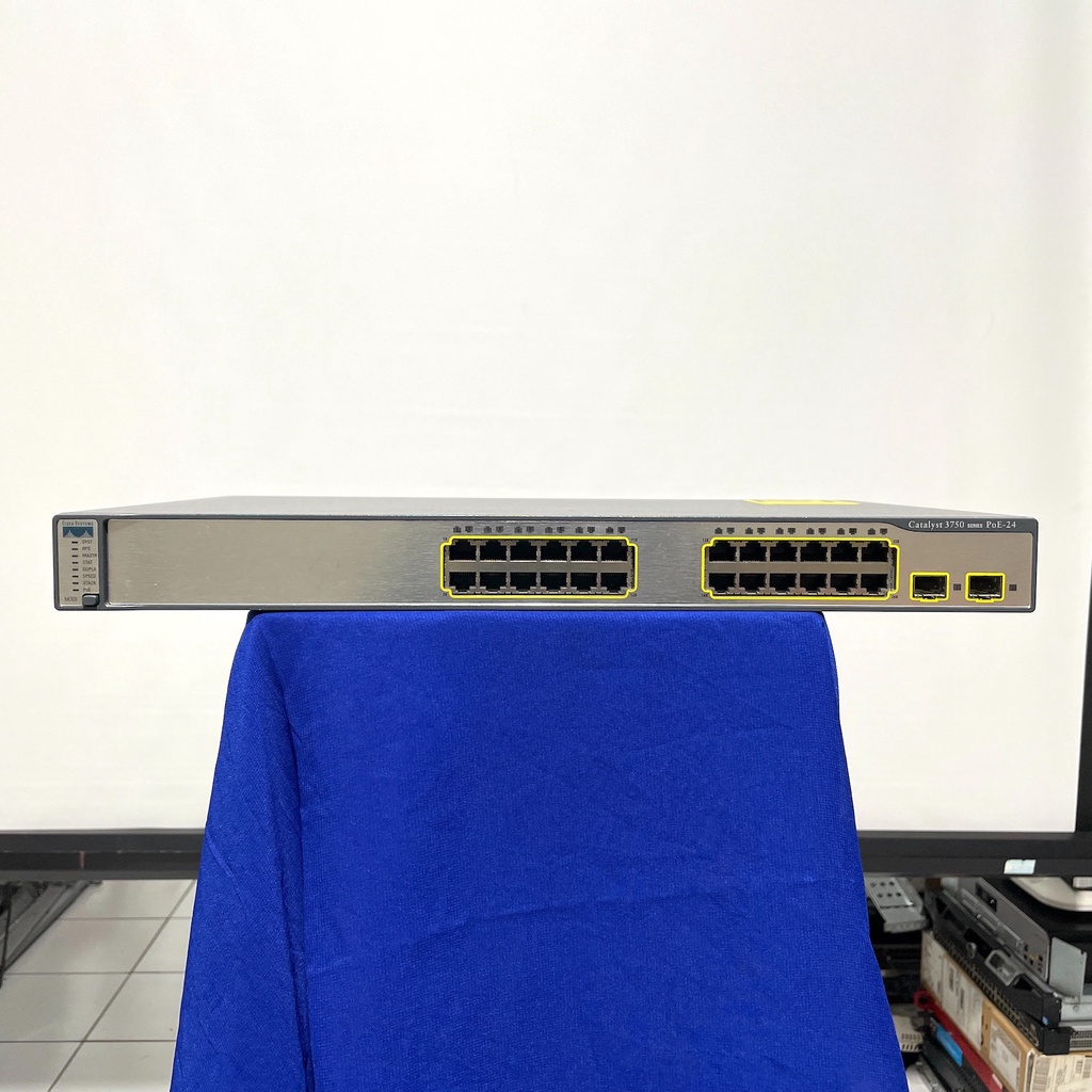 Jual switch hub cisco catalyst 3750 24 ps s 24 port 10 100 poe | Shopee ...