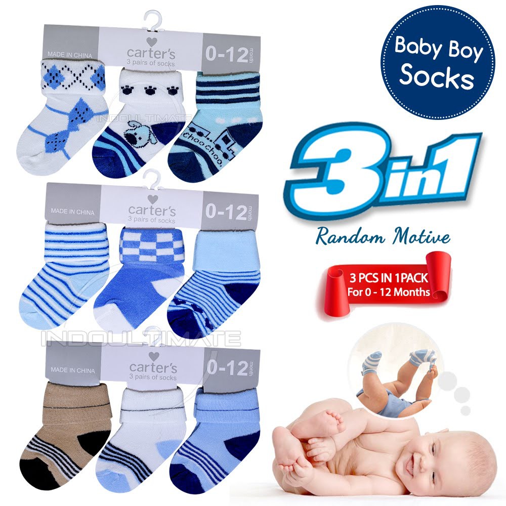 Jual 3in1 Kaos Kaki Bayi RANDOM Kaos Kaki Bayi Cowok & Cewek Kaos Kaki Bayi Baru BY-56-FC ...