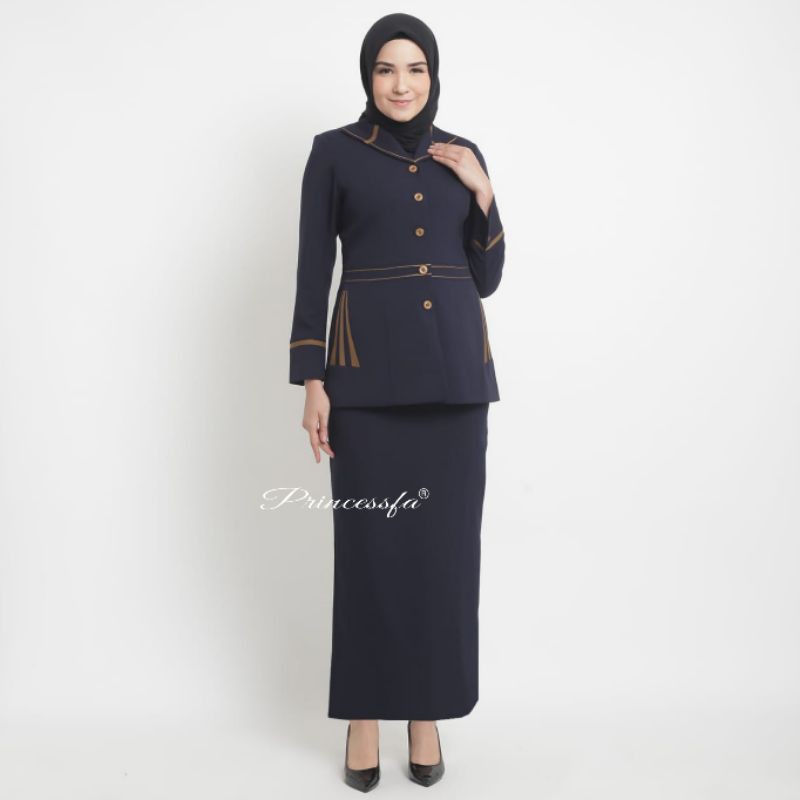 Jual Seragam Princessfa / Blazer PDH Dongeker Lis / Baju Guru Dongker ...