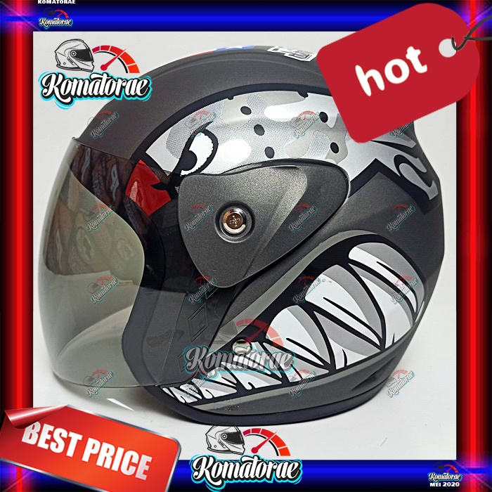 Jual HELM EVOLUTION BULLET GREY DOFF HALF FACE MODEL GM EVO | Shopee ...