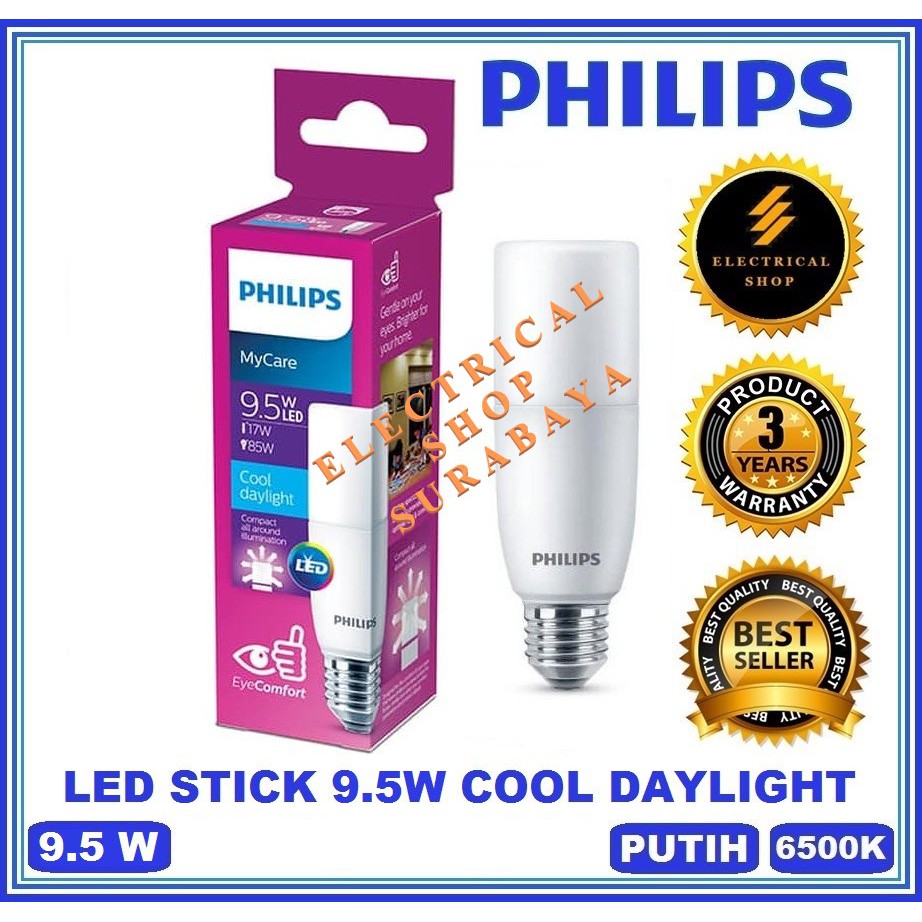 Jual PHILIPS LED STICK MYCARE 9.5W 9.5 W PUTIH (GARANSI & HARGA GROSIR) LAMPU LEDSTICK 6500K ...